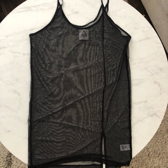 UNIF | Tops | Unit Mesh Swim Cover Tank | Poshmark